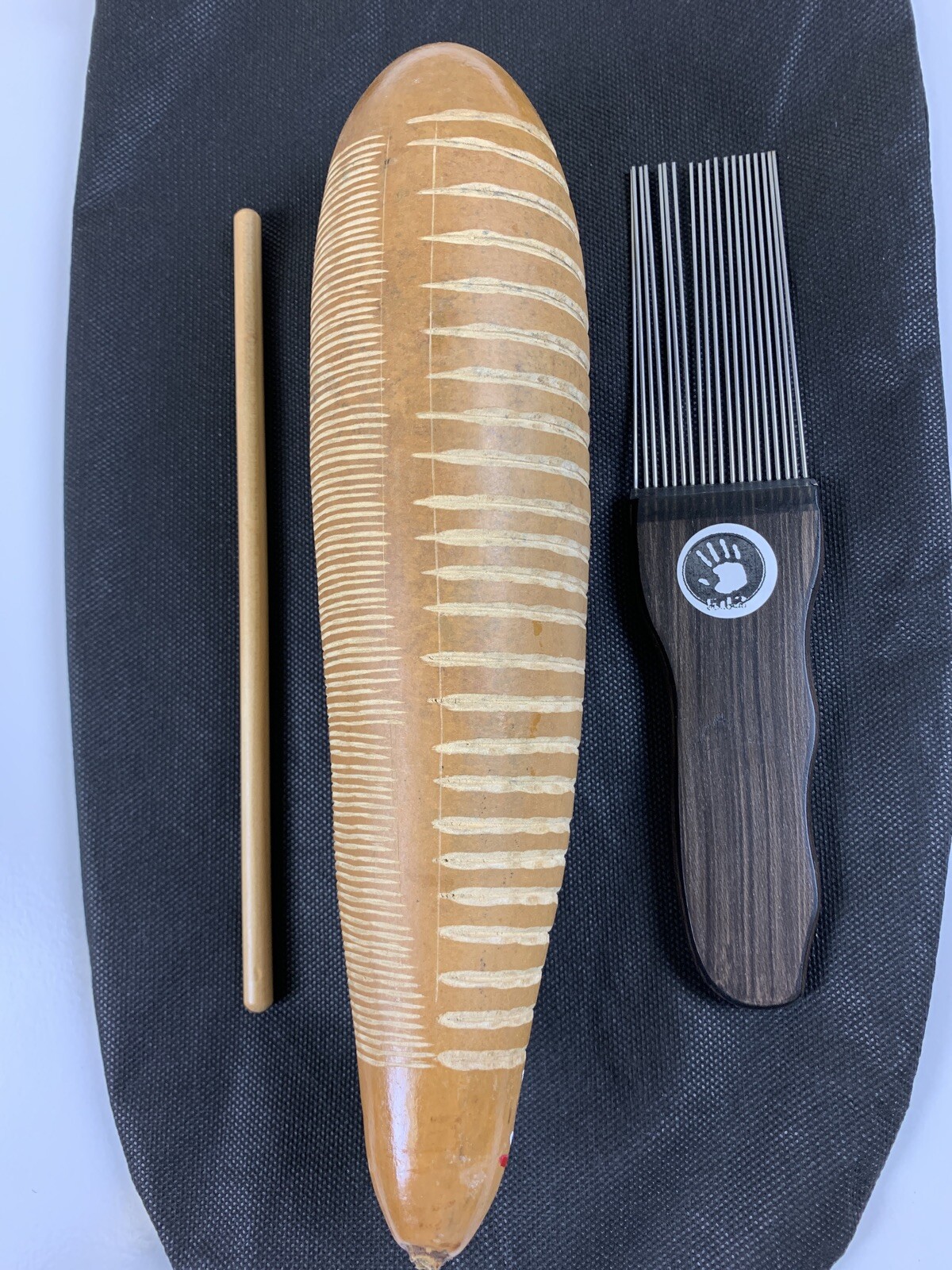 Three (3) Guiros In One. Gourd Guiro With 3 Playing Surfaces —Rare ...