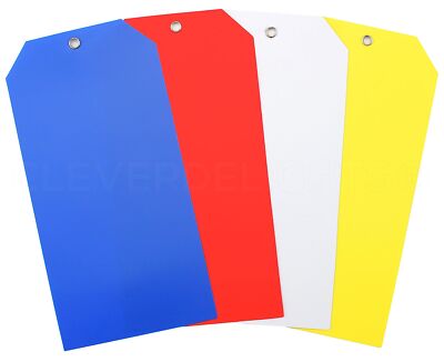 Large Plastic Tags - 6.25" x 3.125" - 100 Pack 25 Per Color ...