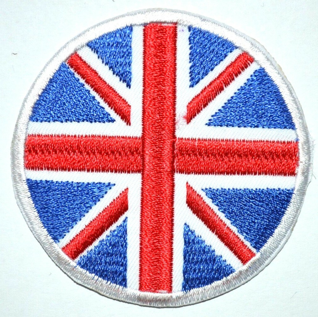 Union Jack British Embroidered Patch Iron On Sew Black UK Police ...