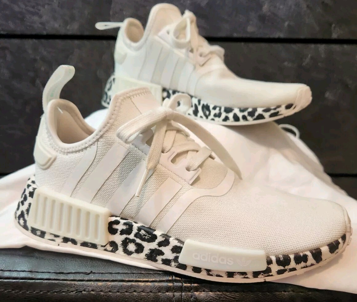 Adidas Originals NMD R1 Running Shoes White/Leopard S… - Gem