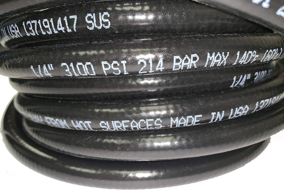 3100 PSI Pressure Washer Hose 1/4" X 25 Ft Briggs Stratton Craftsman ...
