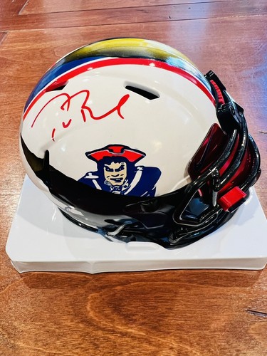 Tom Brady Signed/Autographed Hand Painted Mini Helmet Michigan/Patriots ...