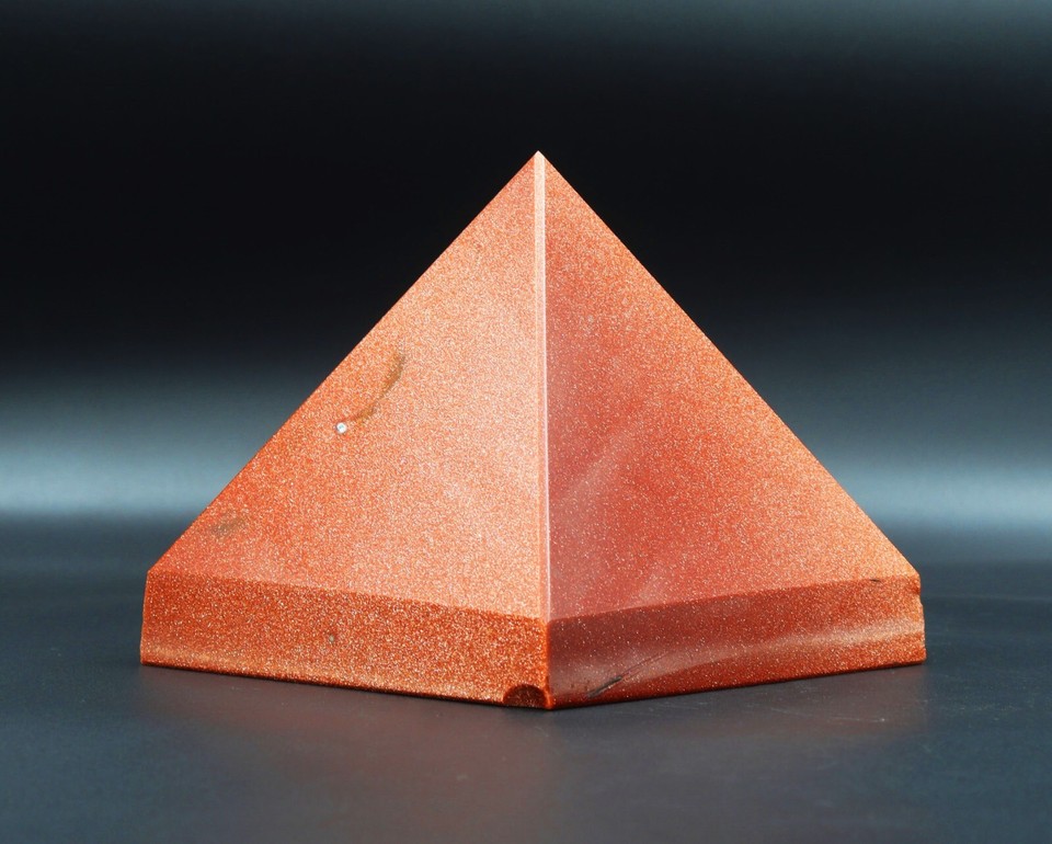 110MM Red Goldstone Pyramid Red Sandstone Crystal Healing Metaphysical ...