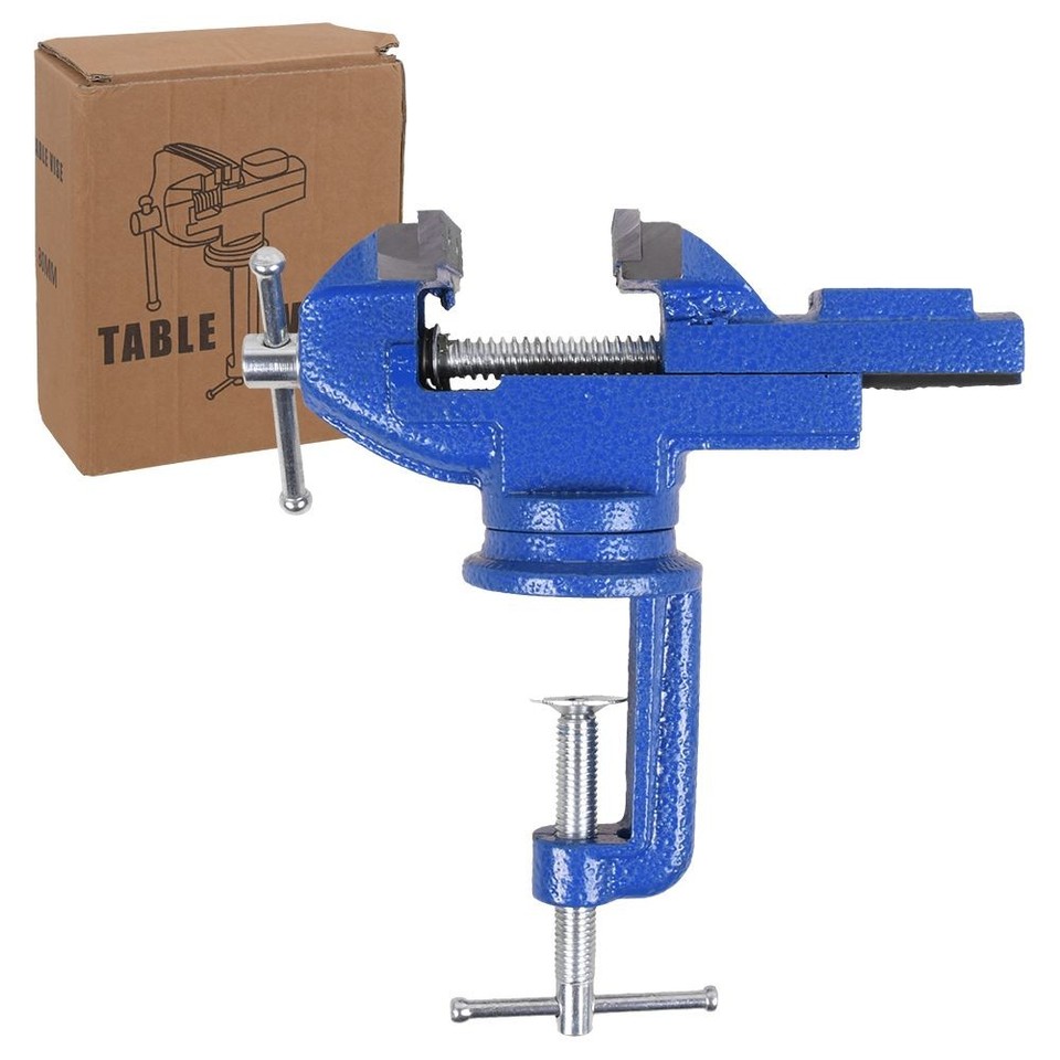 80 MM Heavy Duty Clamp-On Vise 360° Swivel Base Portable Table Bench ...
