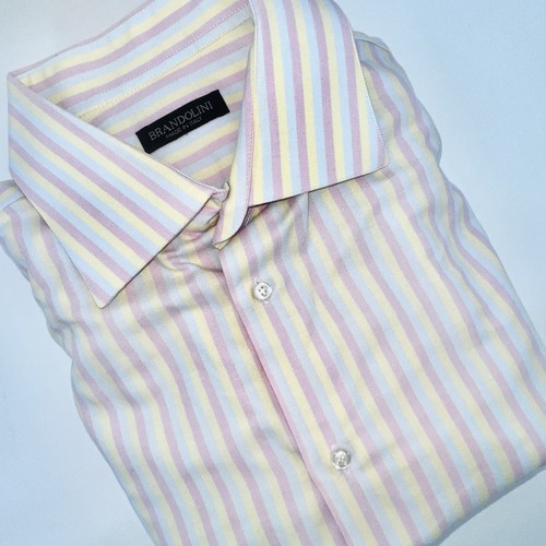 Vintage Brandolini Men’s 18¼ 46 XL Dress Shirt L French Cuff Stripe ...