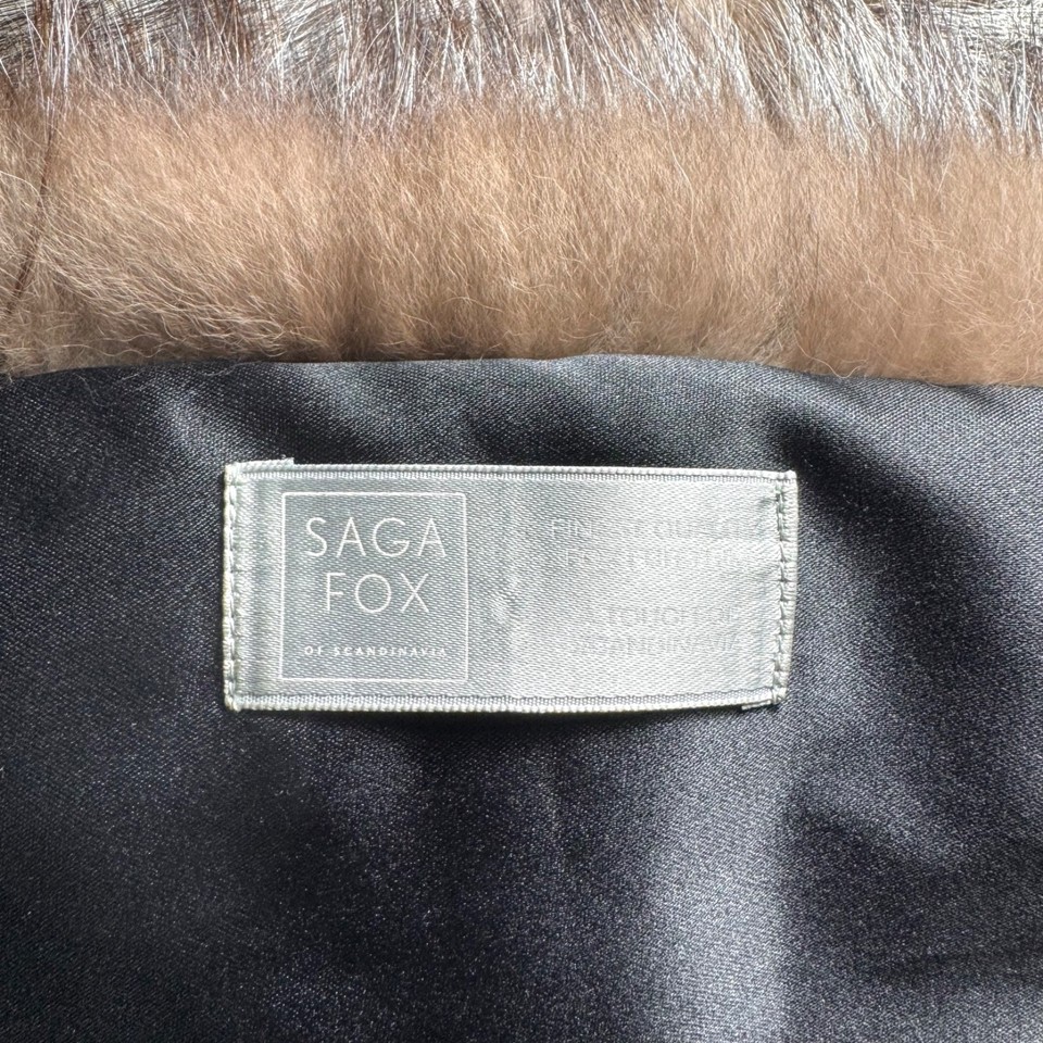 SAGA FOX Silver Fox Real Fur Shawl Wrap Stole Women Luxury Timeless ...