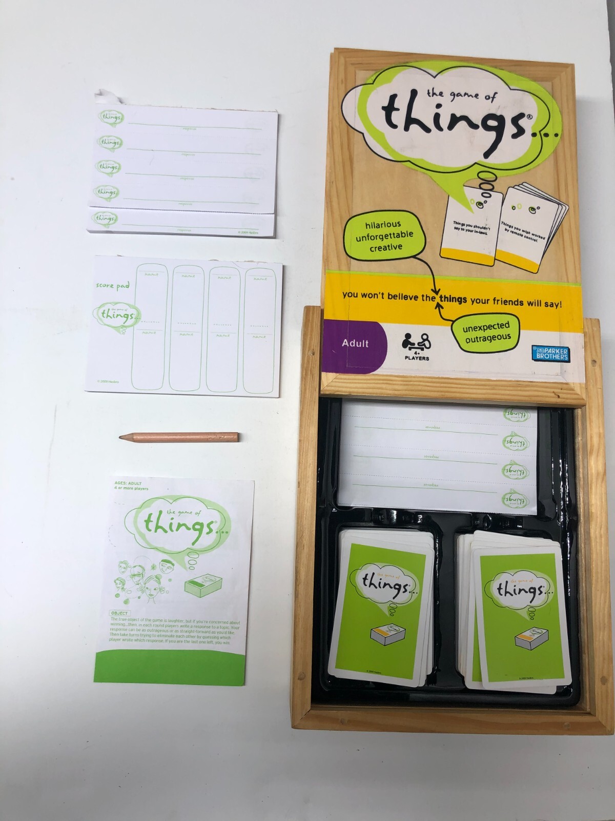 The Game Of Things Hasbro - Adults - in Wooden Box Case - 2009 ...