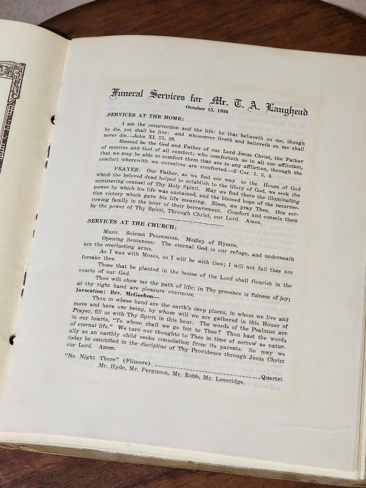 Vintage Funeral Memorial & Guest Register Book, copywright 1939 “Unused ...