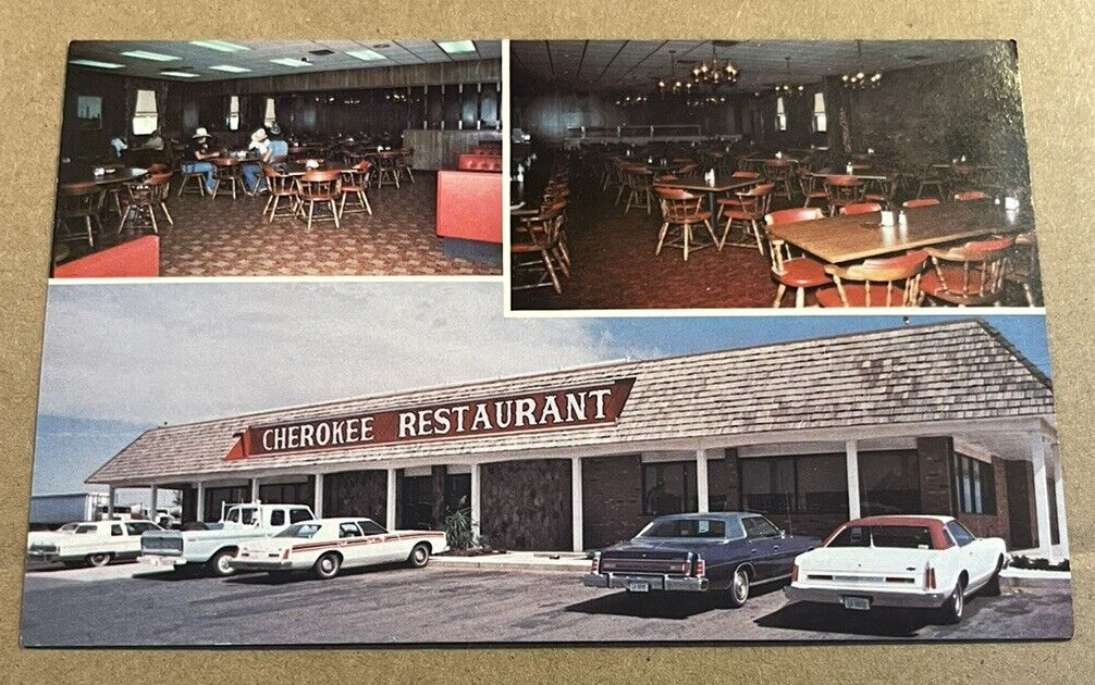 UNUSED POSTCARD - CHEROKEE RESTAURANT, ROUTE 1, CALUMET, OKLAHOMA | eBay