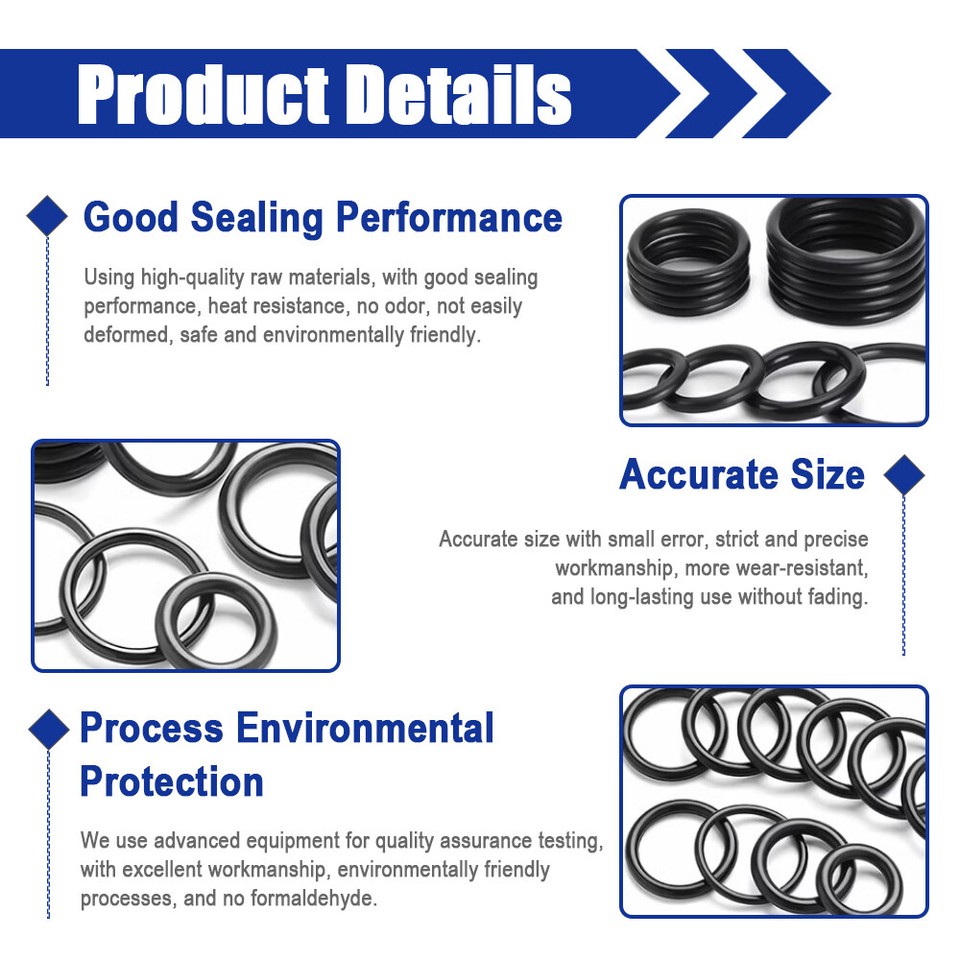 Nitrile Rubber NBR O-Rings Seals Cross Section 2.5mm, ID 4~245mm O Ring ...