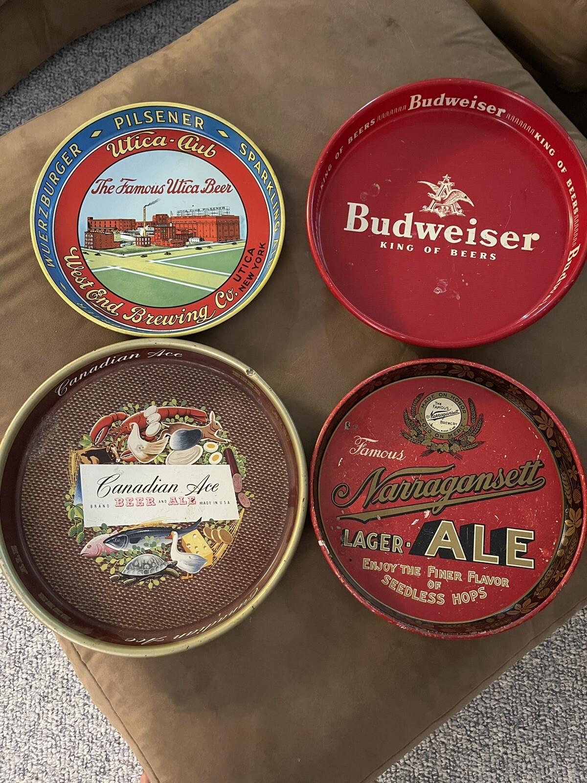 Vintage Beer Tin Serving Trays - Set of 4 | eBay