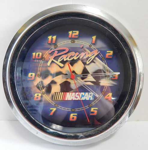 NASCAR RACING 10 INCH Metal Wall Clock Porthole Shaped Metal Tested ...