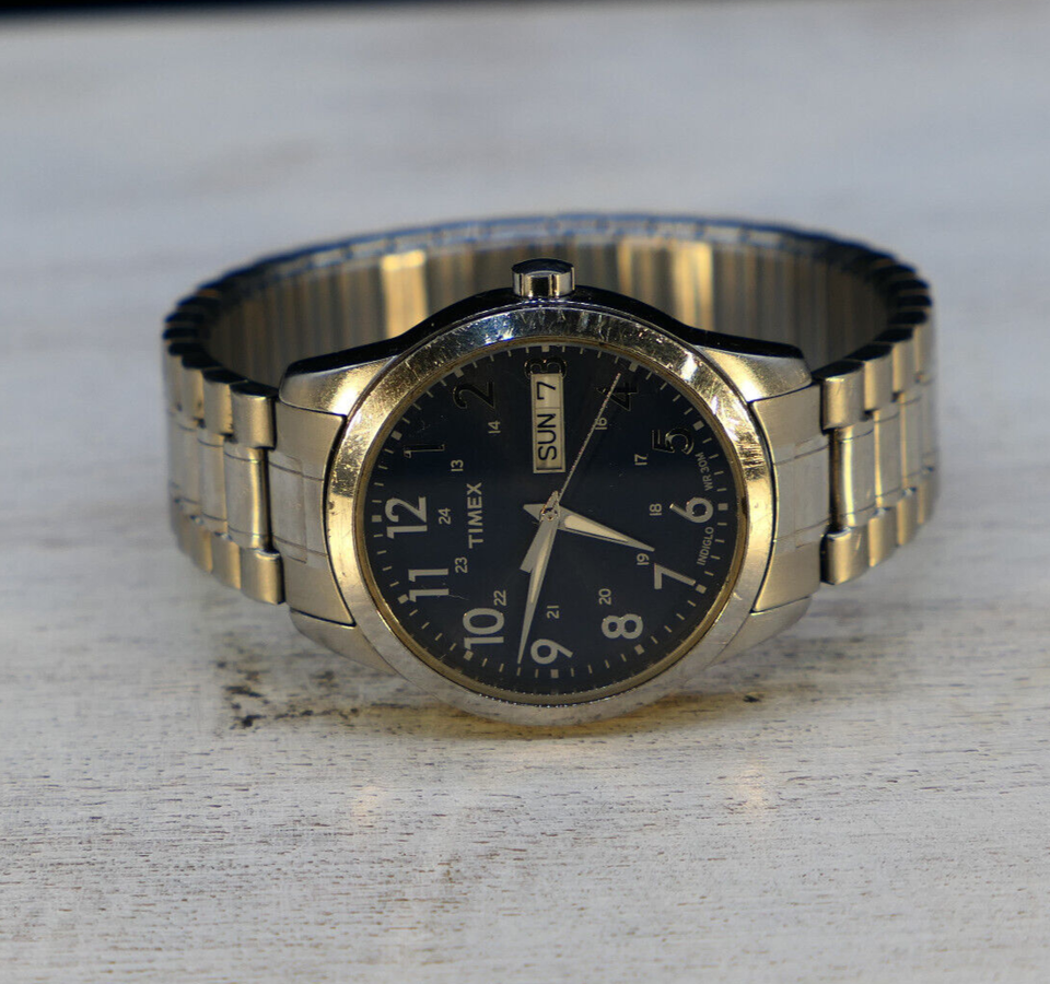 Timex Expansion T2M933 Men's Silver 12-Hour Dial Stainless Steel Wrist ...