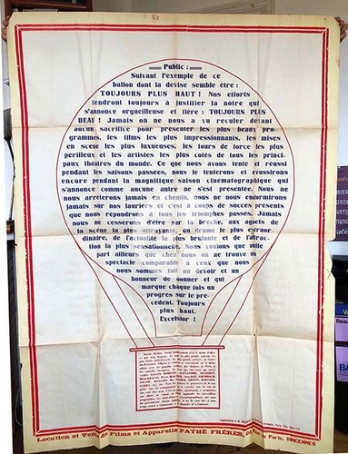 PATHE-JOURNAL Cinématographe Propagande Montgolfière Max Linder 2 ...