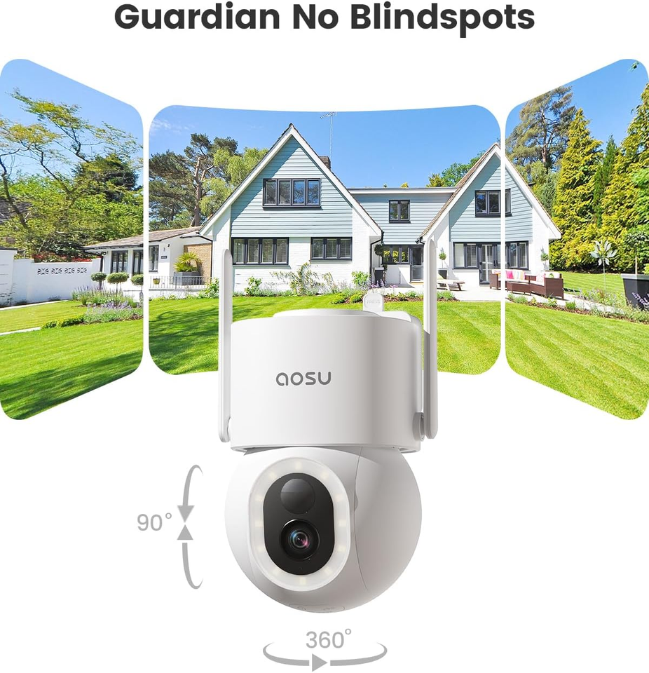 Outdoor Security Camera 5MP 3K, Solar Security Camera Outdoor Wireless ...