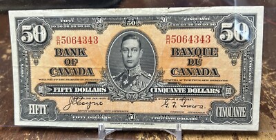 1937 Bank of Canada $50 Coyne Towers Small Tear A39 | eBay