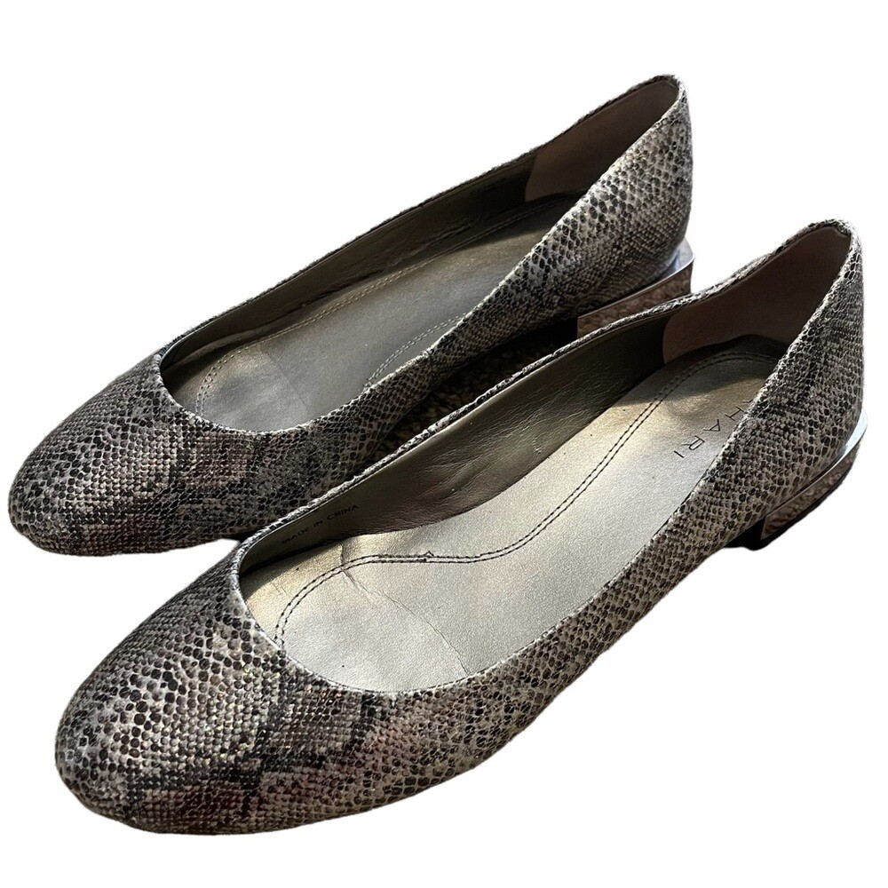 Tahari 7 Ranma Flats Iridescent Snake Print Metallic … - Gem