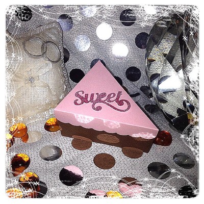 Cake slice shape wedding birthday party baby shower favor boxes ...