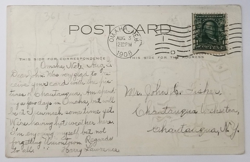 Vintage Fisher Postcard, Humorous, Funny Poem, LOL, 1908 Omaha, NB | eBay