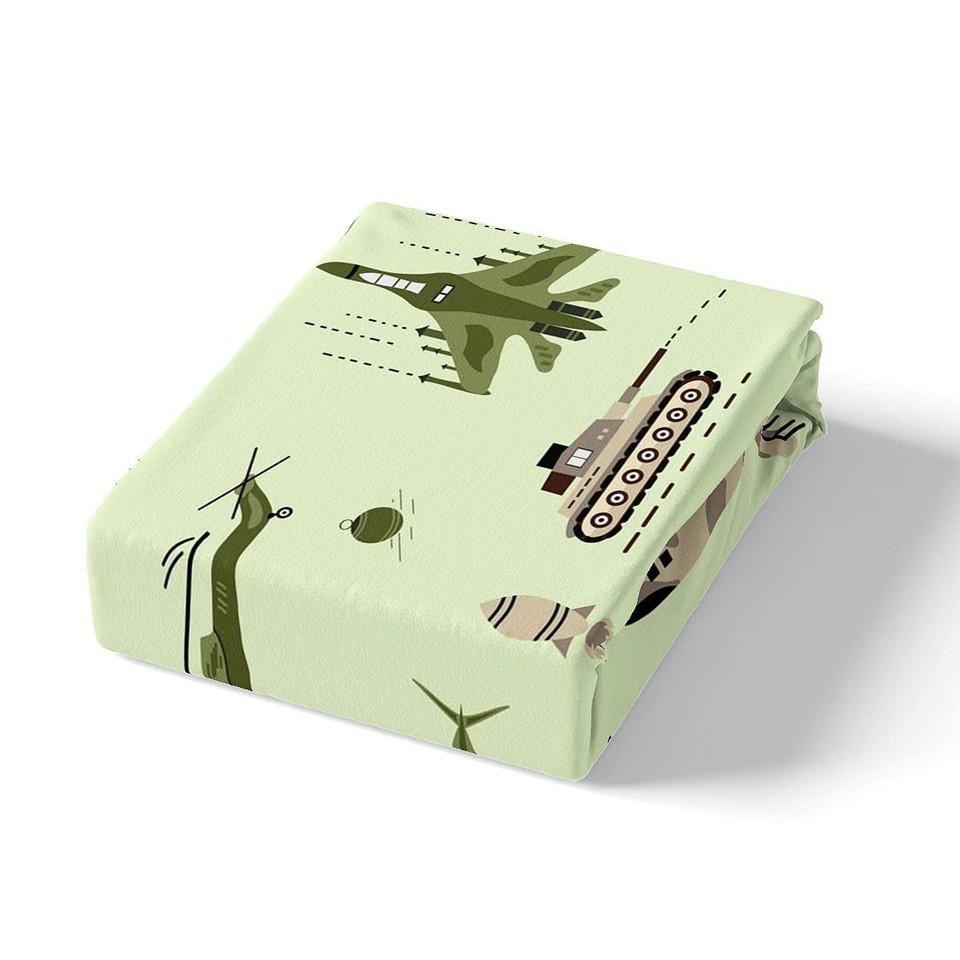 3D Army Helicopter Bedding Fitted Sheet Airplane Tank Bed Sheet Set for ...