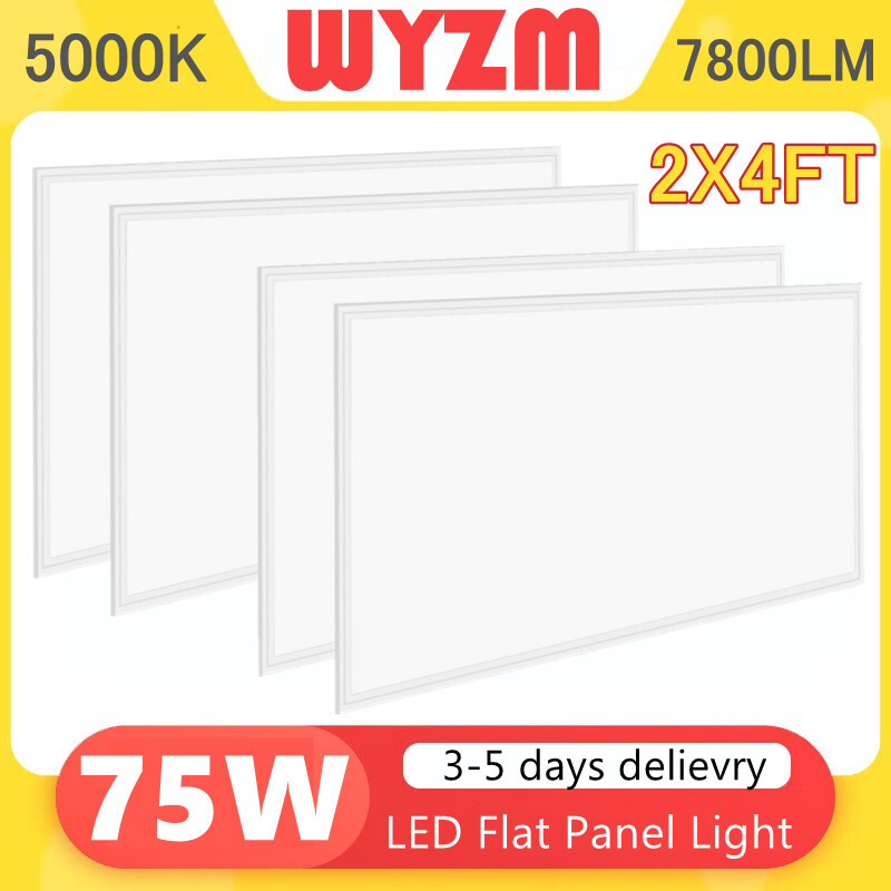 2x4 LED Flat Panel Light, 75 Watt Drop Ceiling Lights Fixture Indoor ...