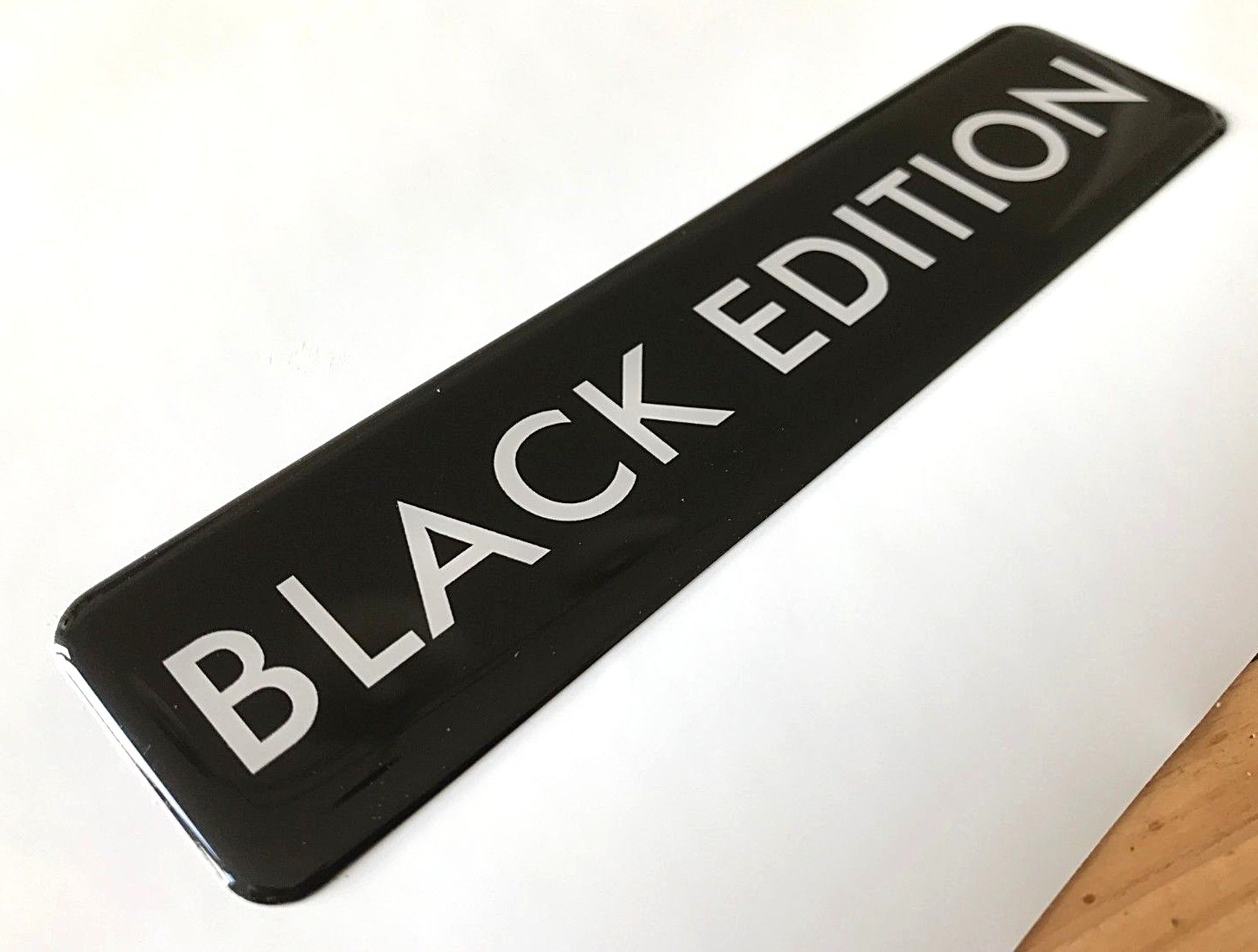 2 x BLACK EDITION Stickers - Ex Large 166mm - White on Black - GLOSS ...