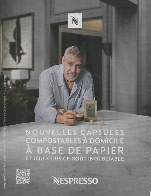 Publicité de presse Nespresso avec George Clooney french press ad 2023 ...