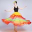 Lady Layered Dance Skirt Rainbow Spanish Ruffle Ballroom Flamenco ...