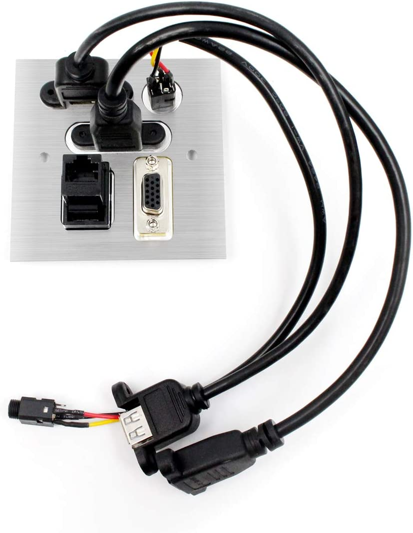 Desktop Female HDMI USB Audio Network VGA Junction Box Multimedia Wall ...