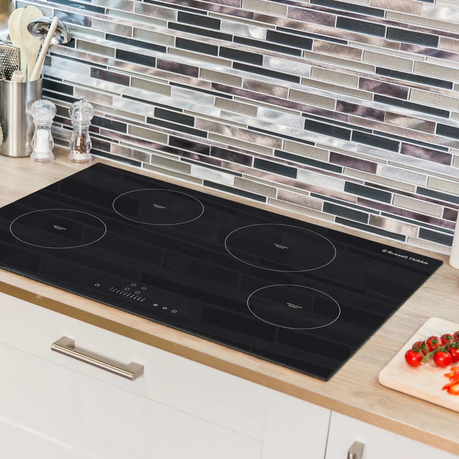 Russell Hobbs RH77IH501B 4 Zone Glass Induction Hob with Touch Control ...