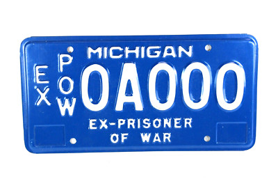 1990 Michigan EX POW Prisoner of War License Plate NON-ISSUED ...