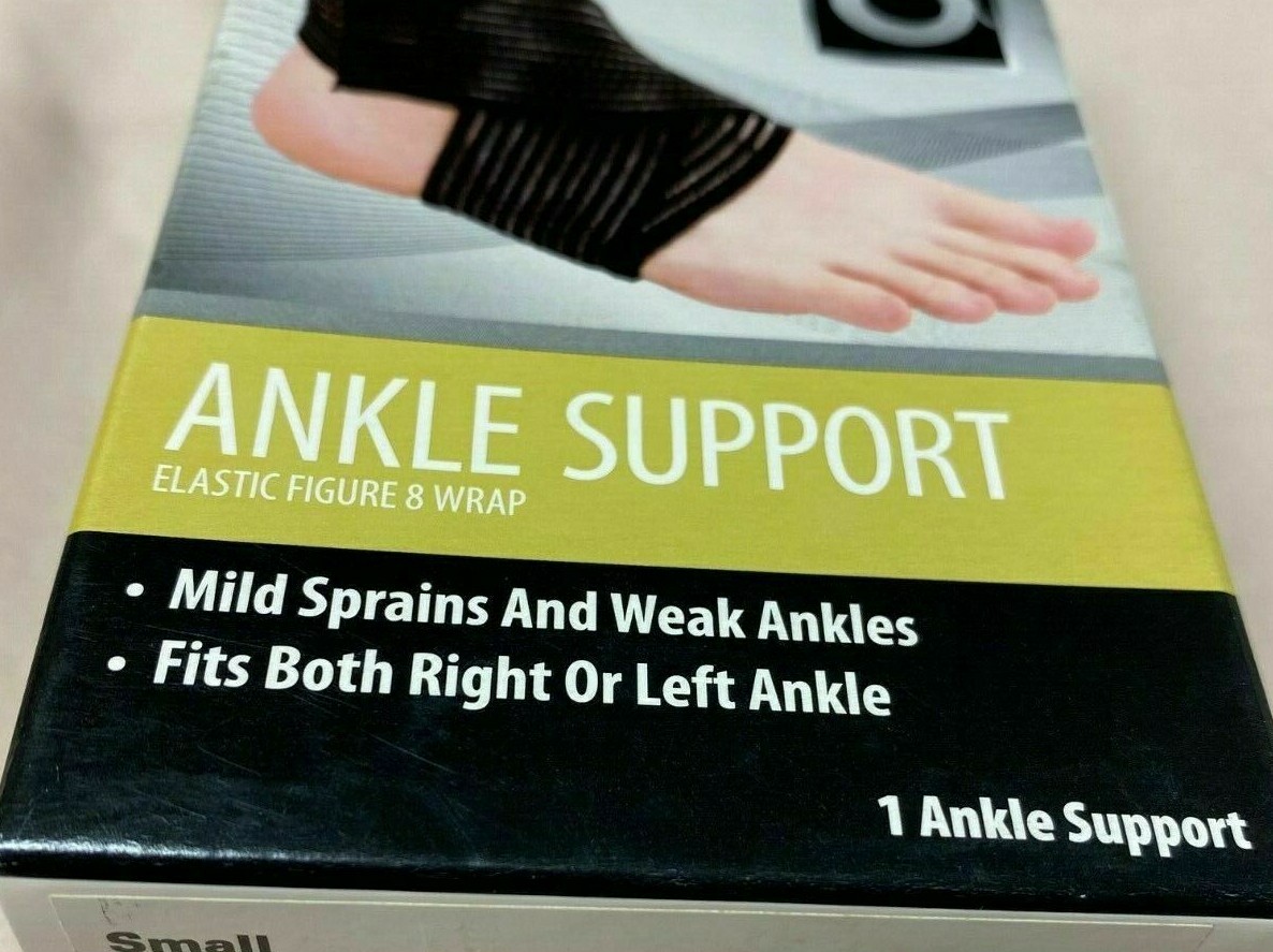 1 pair of (2) Curad Figure Eight Elastic Ankle Wrap, Black, (Universal ...