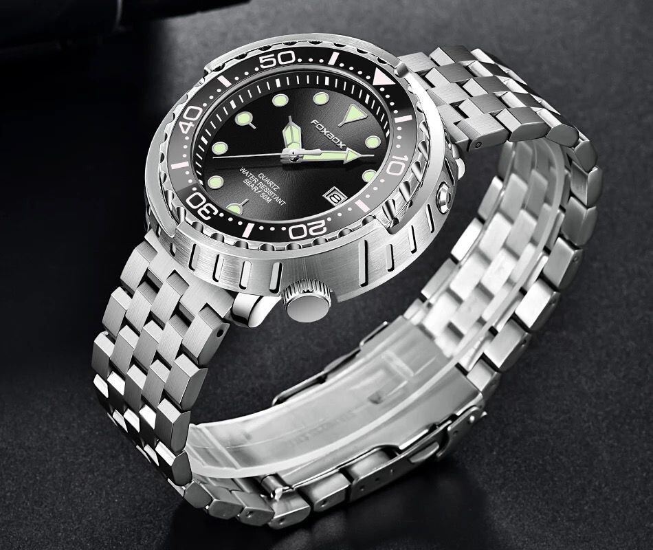 Men Luxury Watch Stainless Steel Tuna Heavy Quartz watch *UK STOCK ...