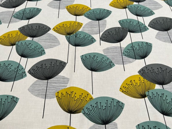 Sanderson Dandelion Clocks Fabric - Chaffinch Aqua (DOPNDA204) for sale ...