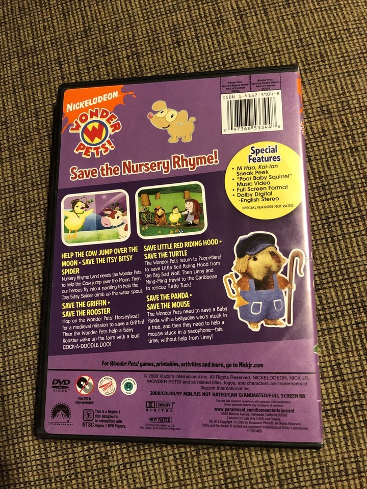 Wonder Pets - Save the Nursery Rhyme DVD 2008 Nickelodeon 97min ...