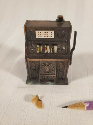 Vtg Copper Color Play Me Golden Eagle Slot Machine Pencil Sharpener ...