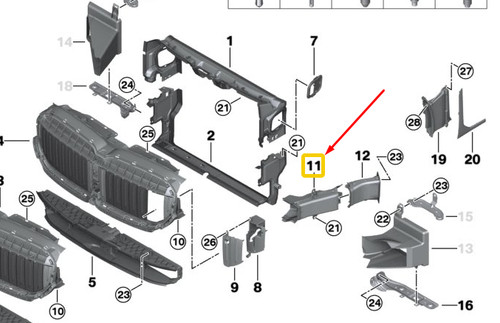 NEW BMW 7 G11 730D FRONT LEFT BRAKE AIR INTAKE DUCT 51747475277 ...