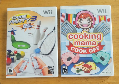 Cooking Mama Cook Off + Game Party 3 Wii games LOT/bundle COMPLETE With ...