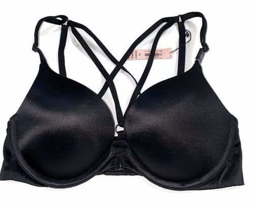 Victorias Secret Very Sexy Push Up Padded Strappy Back Bra 32DDD Black ...