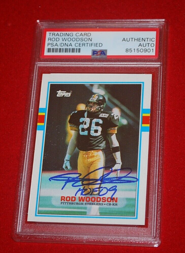 Rod Woodson Signed 1989 Topps Rookie Card HOF 09 #323 PSA Slab 85150901 ...