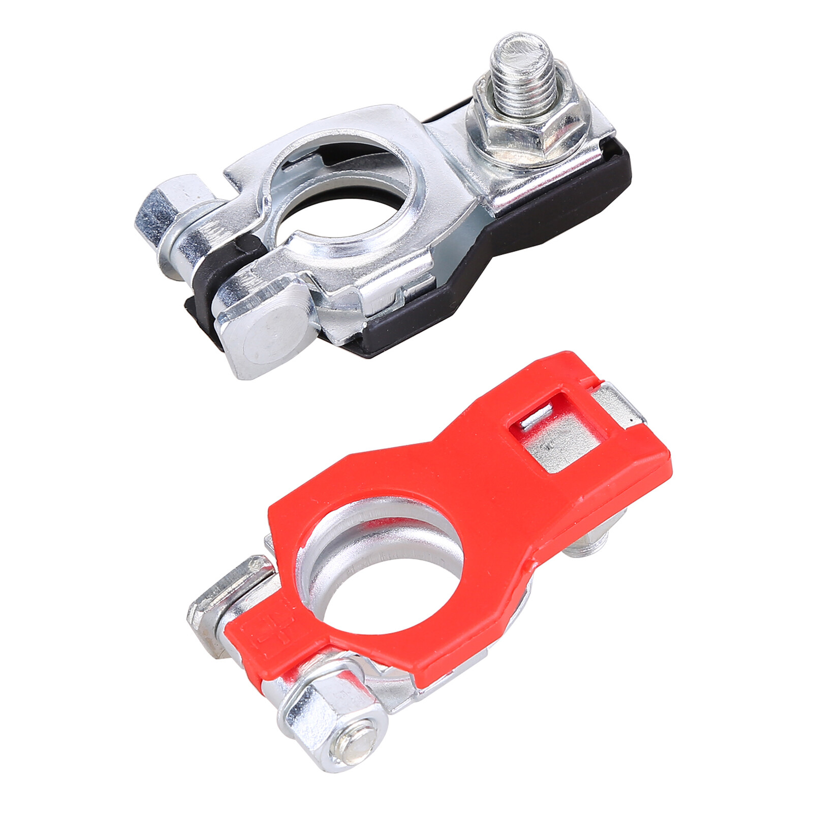 2 CAR BATTERY TERMINAL CONNECTOR TOP POST POSITIVE NEGATIVE HEAVY DUTY ...