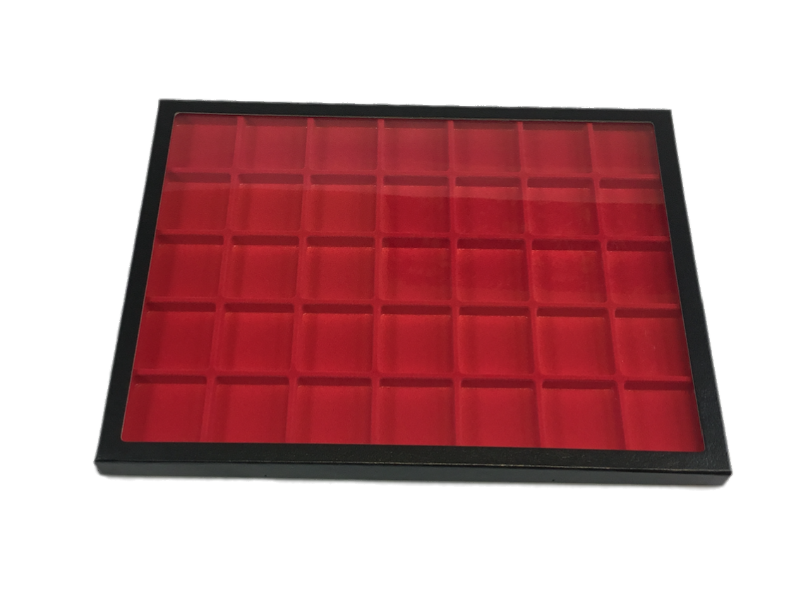 Riker Display Case 12 x 16 x 3/4" with Flocked Trays for Jewelry, Coins ...