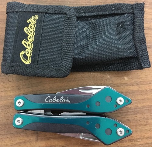Cabela's multi tool in hunter green with sheath for camp, hunt ...