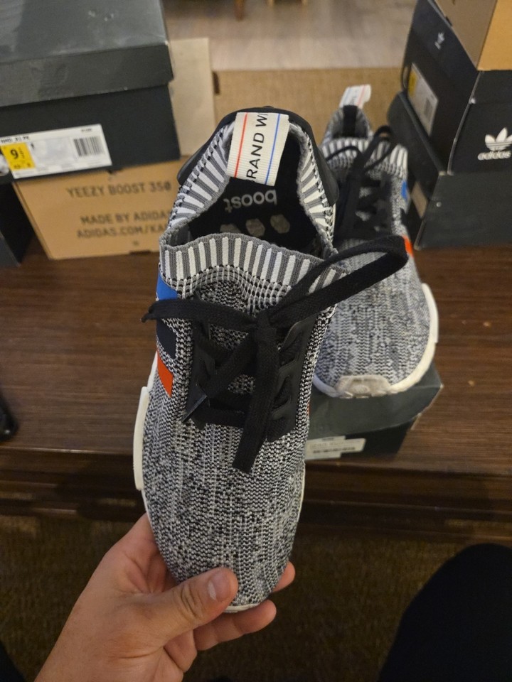 ADIDAS NMD R1 PK TRI COLOR STRIPES WHITE BLACK BLUE RED ULTRA BOOST ...