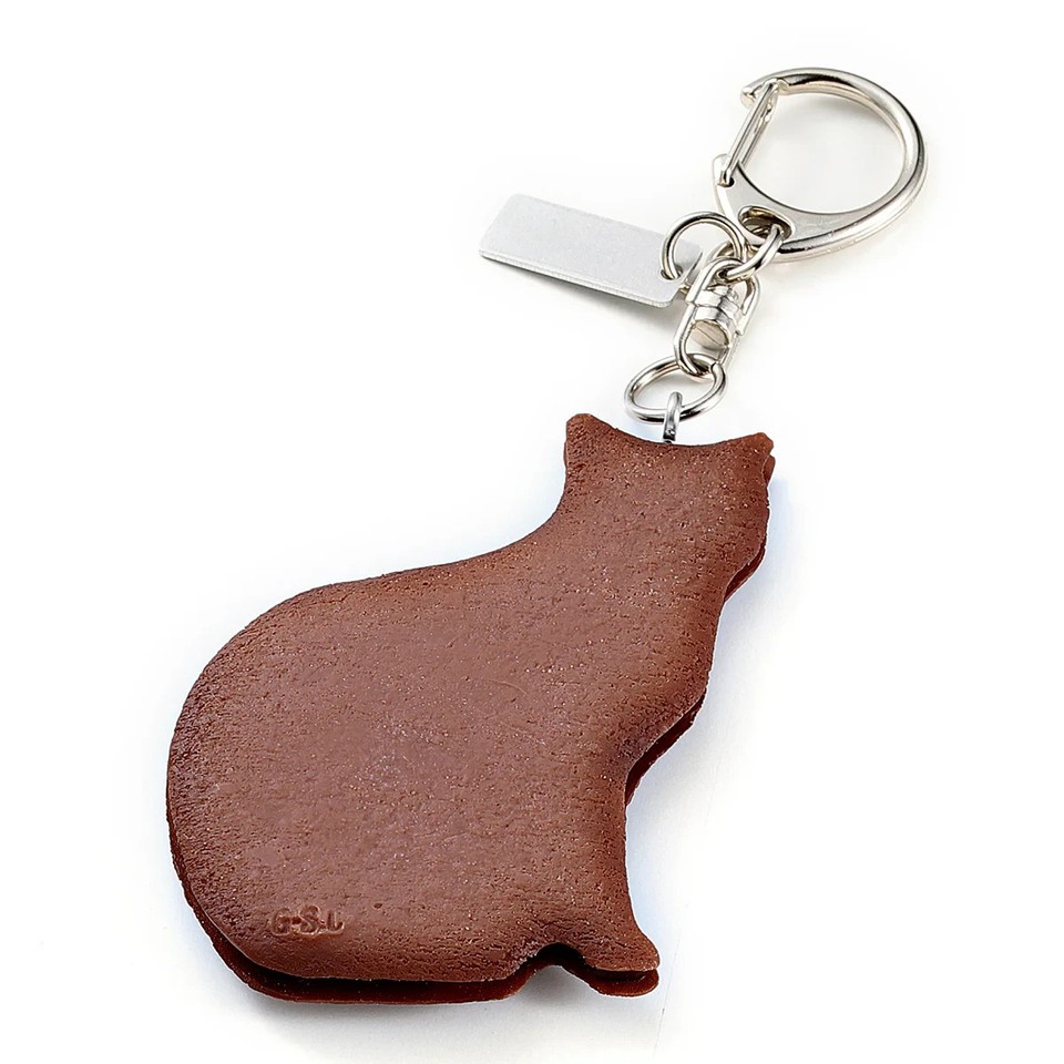 [ Cat-shaped Cocoa Cookie ] Keychain - Langue de Chat - Fake Food ...