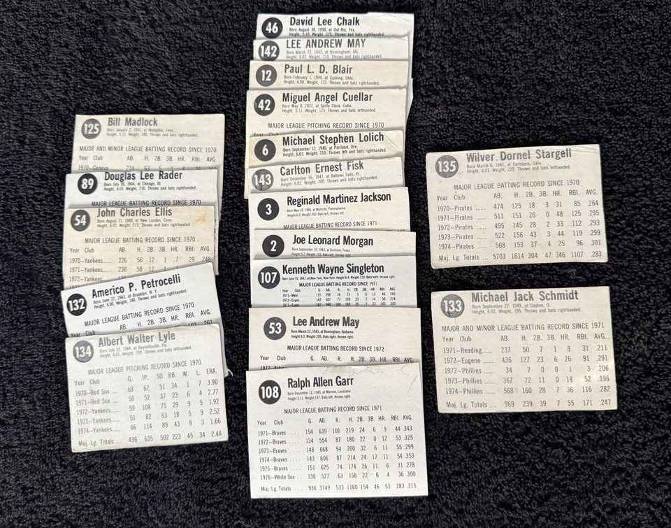 18 1976 1976 1977 Hostess Baseball Lot Reggie Jackson Mike Schmidt ...
