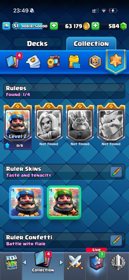 CR/LVL 51(20 Max Card/) 9.5K Trophy/40 Emote/7 Tower Skin/9 Evoes/Ios ...