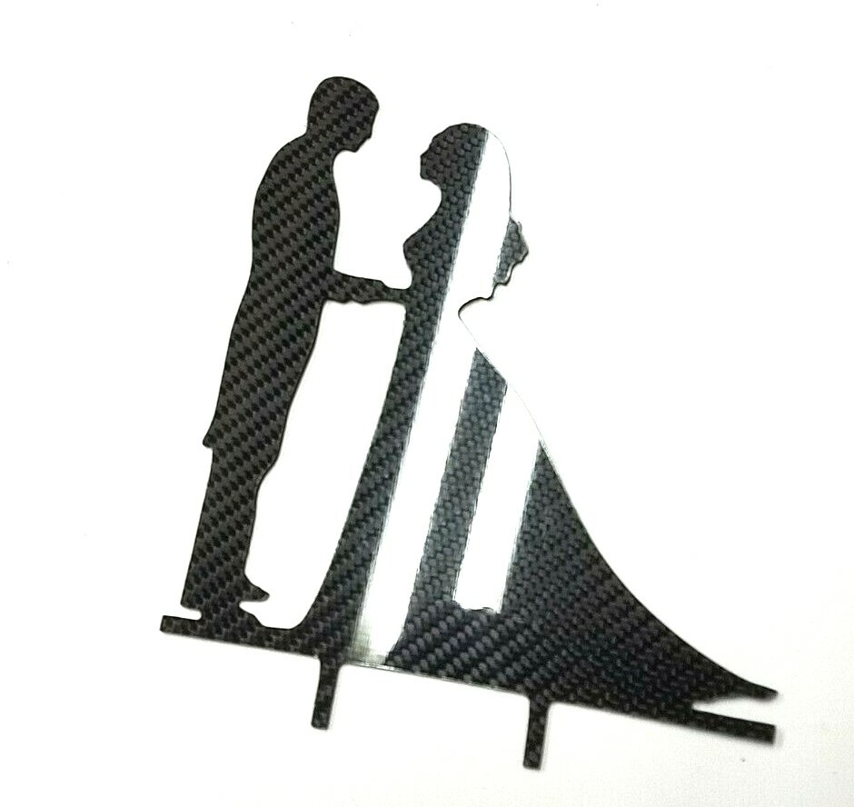 Bride and Groom Cake Topper, CNC'ed Wedding CARBON FIBER Cake Topper ...