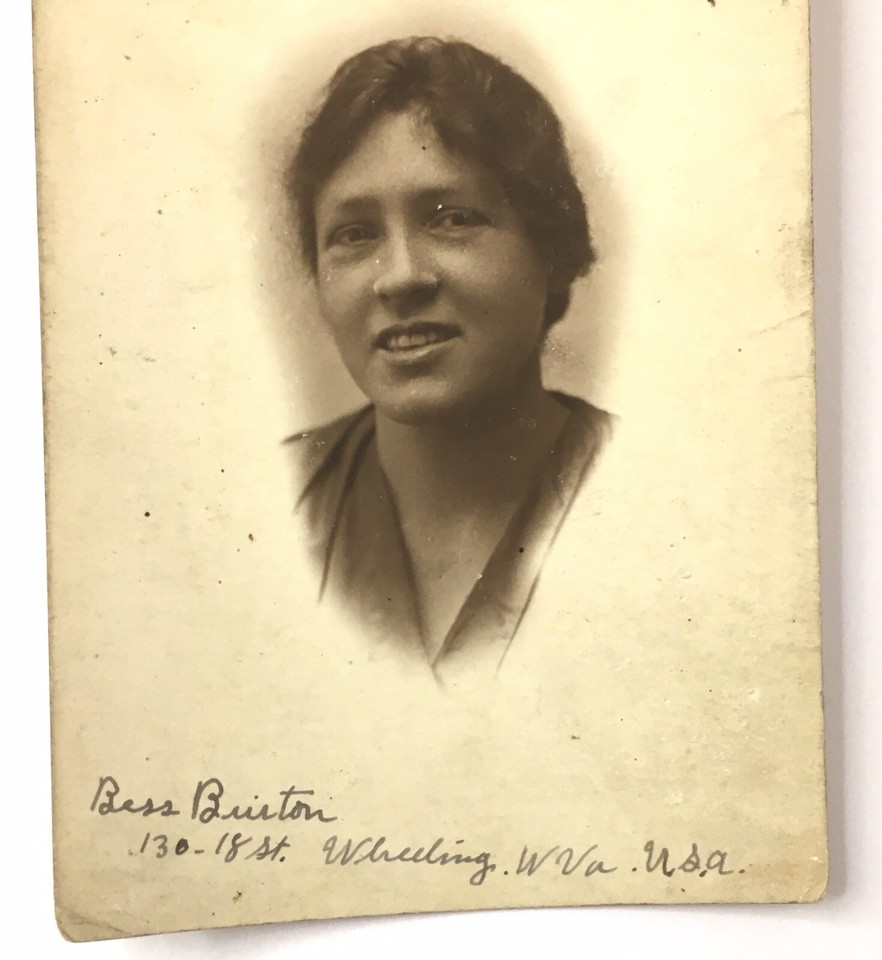 Antique Photo of Woman ID'd Bess Burton Wheeling West Virginia | eBay