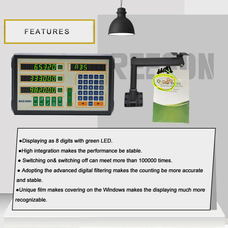 New 3 Axis Digital Readout Dro for Manual Lathe Milling Grinding Boring ...